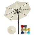 9FT Solar Patio Umbrella with 32 LED Lights,Table Umbrella with solar ...