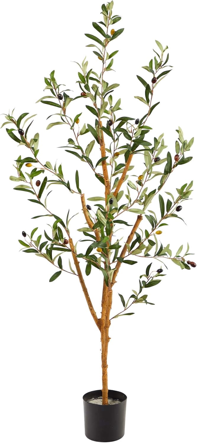 9FT Tall Silk Faux Olive Tree for Home and Office Potted with Natural ...