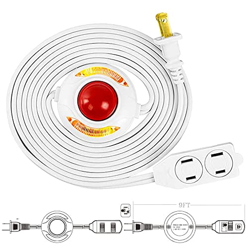 9Ft. 3-Outlet 2 Prong Extension Cord with Foot Switch Power Tab (4-Pack ...