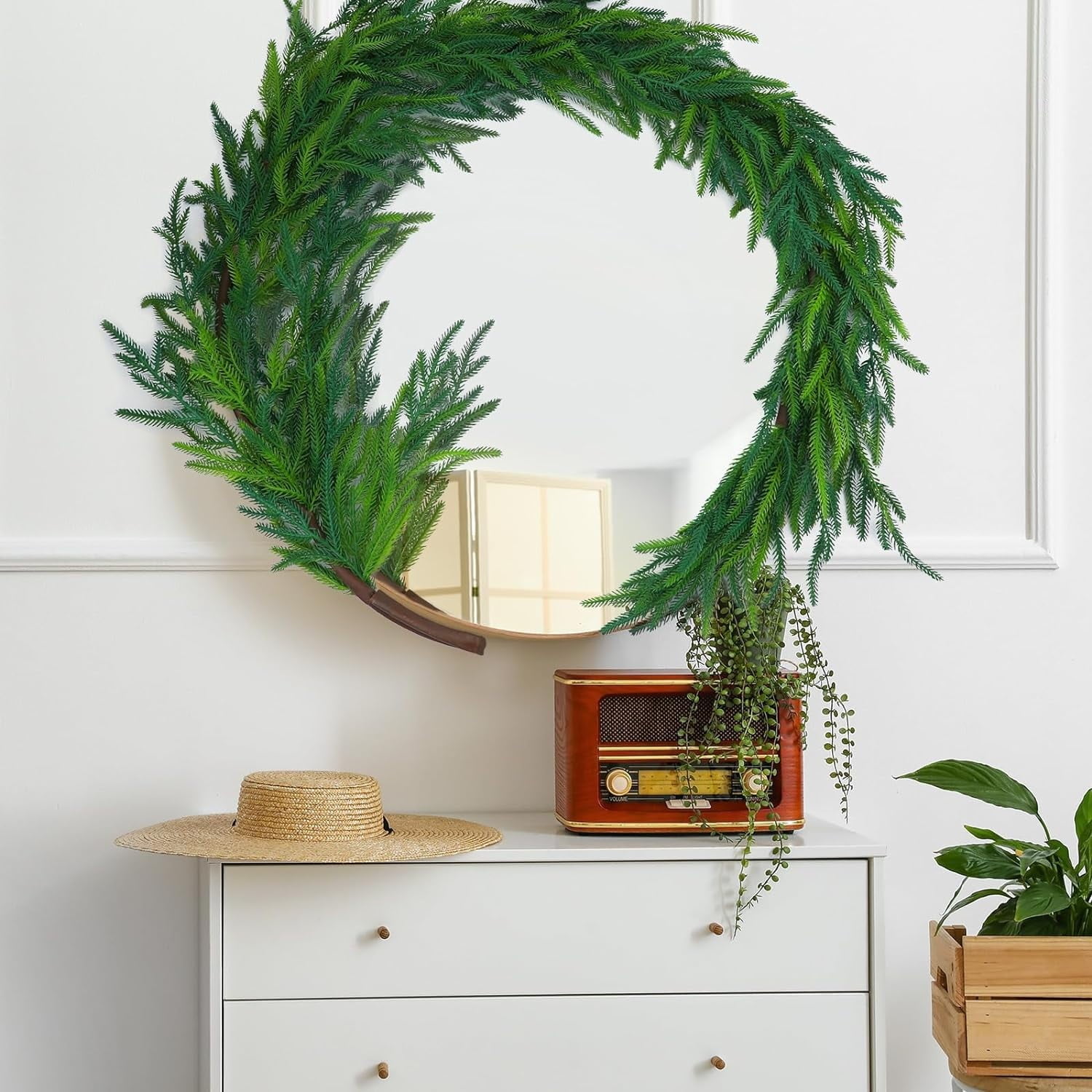9Ft Cypress Christmas Garland, Real Touch Cypress Vines Garland ...