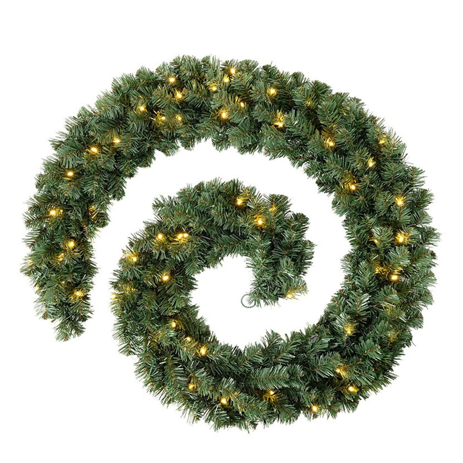 9Ft Pre-Lit Christmas Garland, Battery Operated LED Garland, Indoor ...