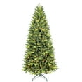 9Ft Pre-Lit Slim Christmas Tree, Green, Fir Xmas 'Feel Real' Artificial ...
