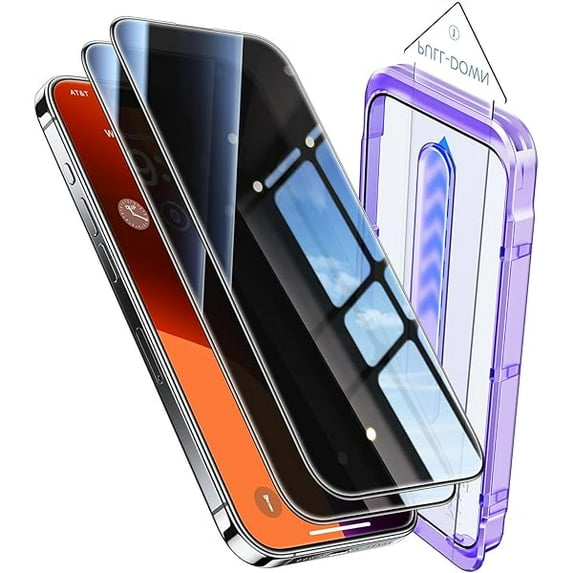9H+ Glass for iPhone 15 Pro Max Privacy Screen Protector [Reliable 25 ...