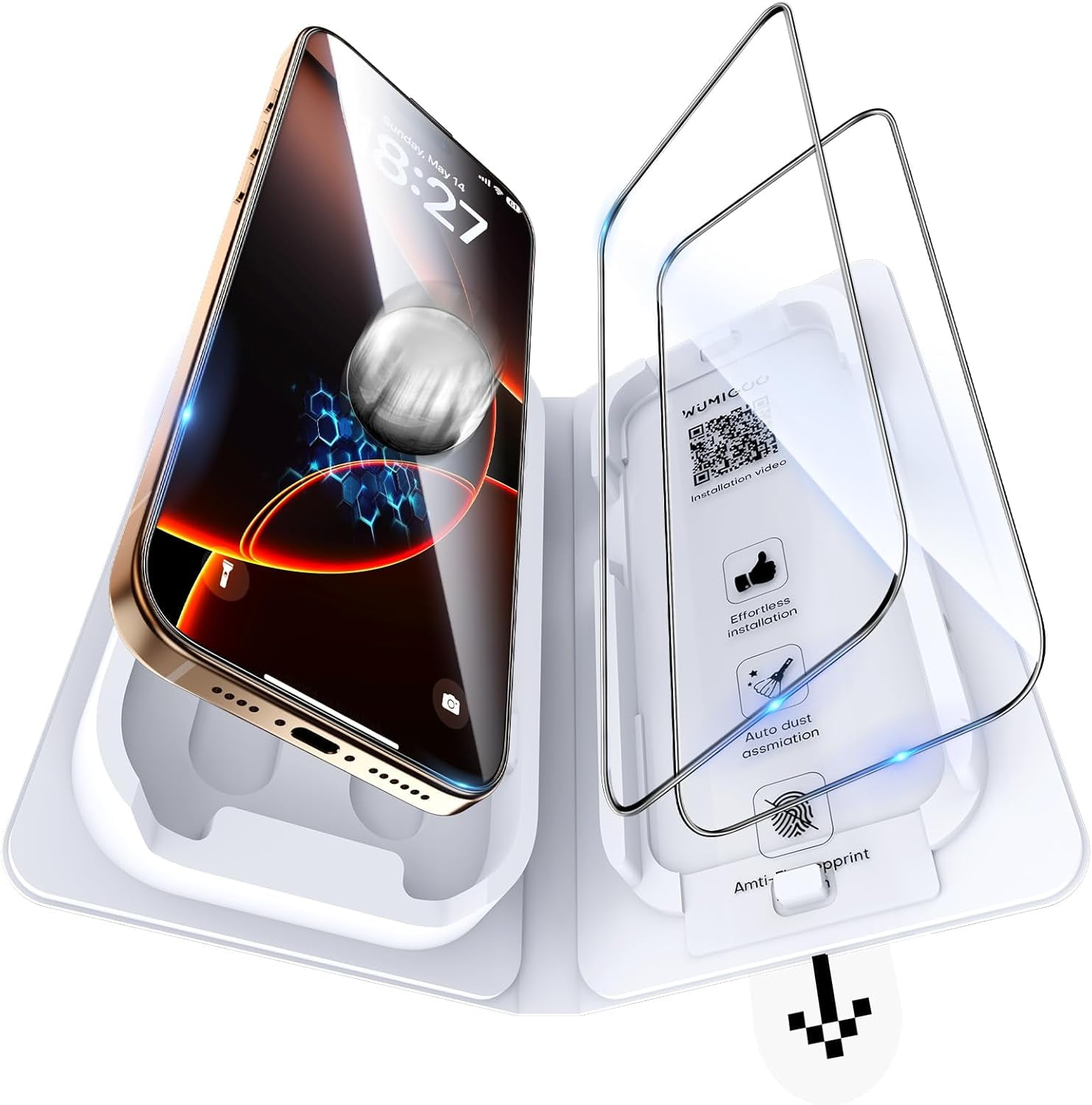 9H+ Glass for iPhone 16 Pro Max Screen Protector, Military Grade ...