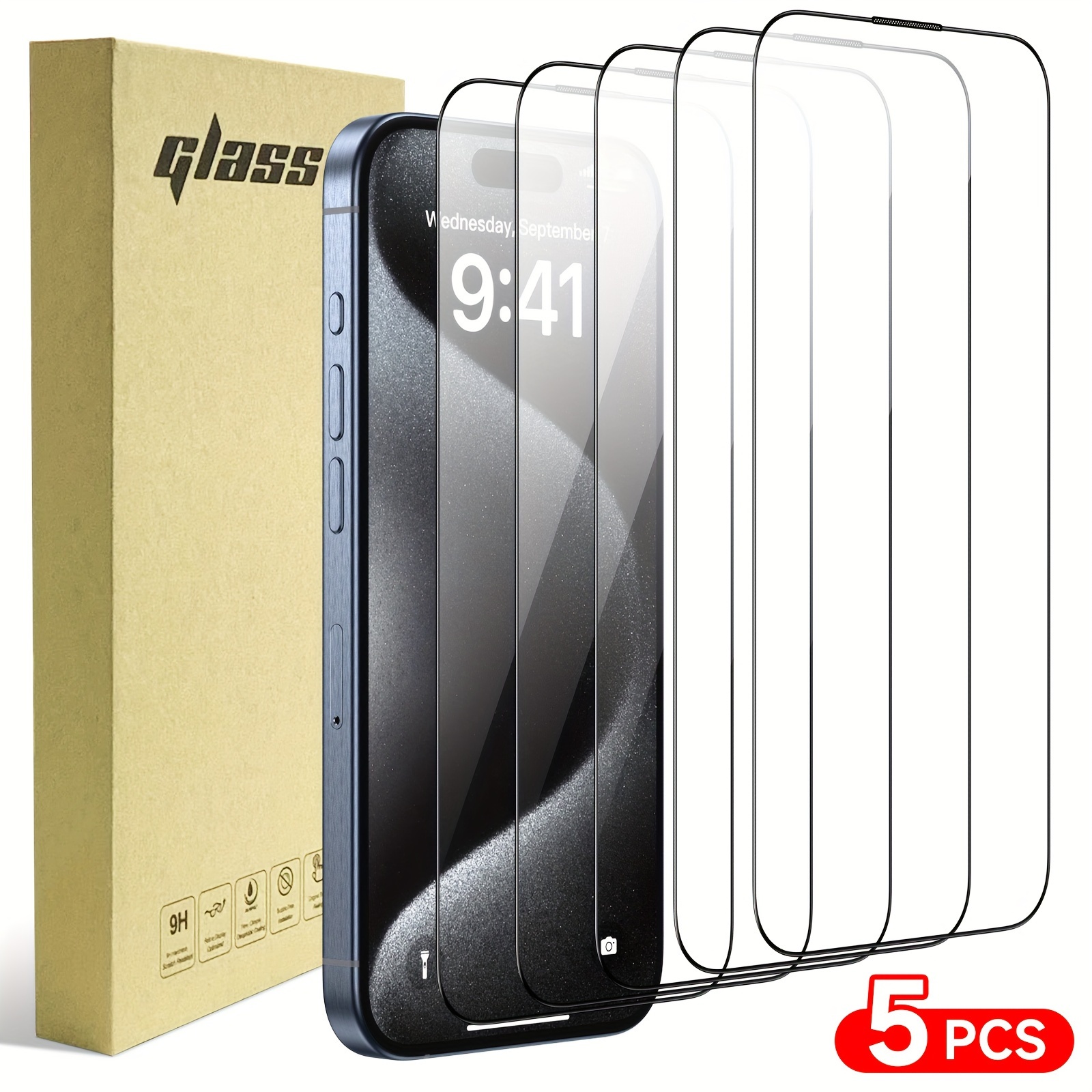 9H Hardness 5-Pack iPhone Glass Screen Protector | 9H Hardness, Anti ...