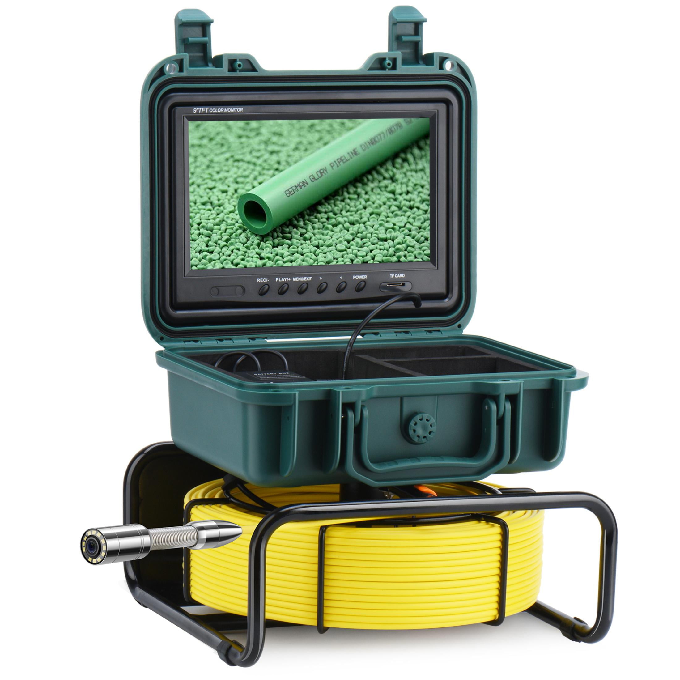 9Inch 1080P HD Screen Sewer Camera 98ft/30M, 16GB DVR SYANSPAN ...