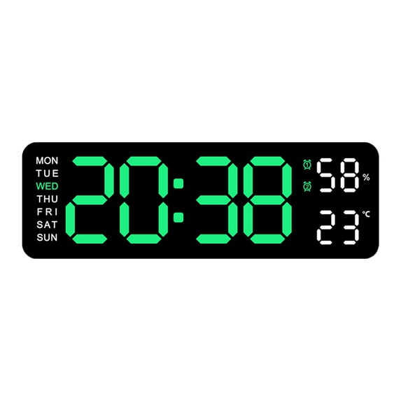 9Inch Digital Wall Clock LED Alarm Clock Large Display, 3 Level ...