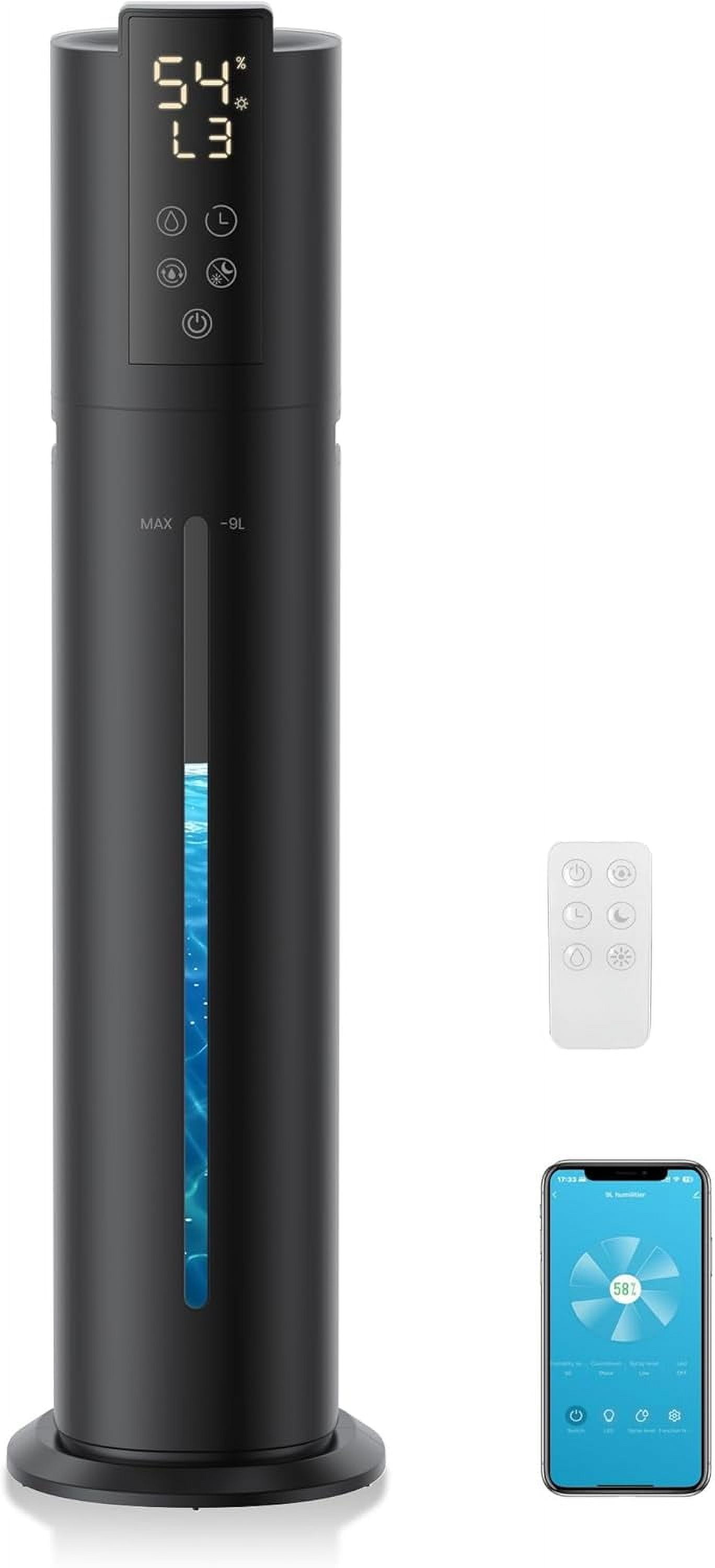 9L/2.38Gal Smart Humidifiers For Large Room,30dB Quiet Whole House ...