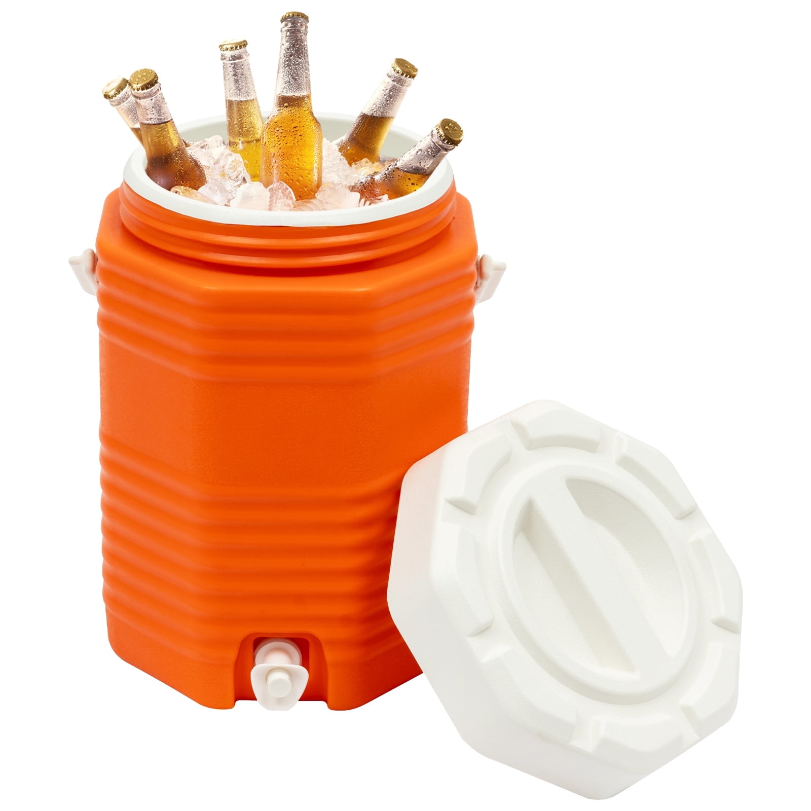 9L/ 2.4gal Insulated Ice Beverage Cooler, Portable Drink Hot Cold ...