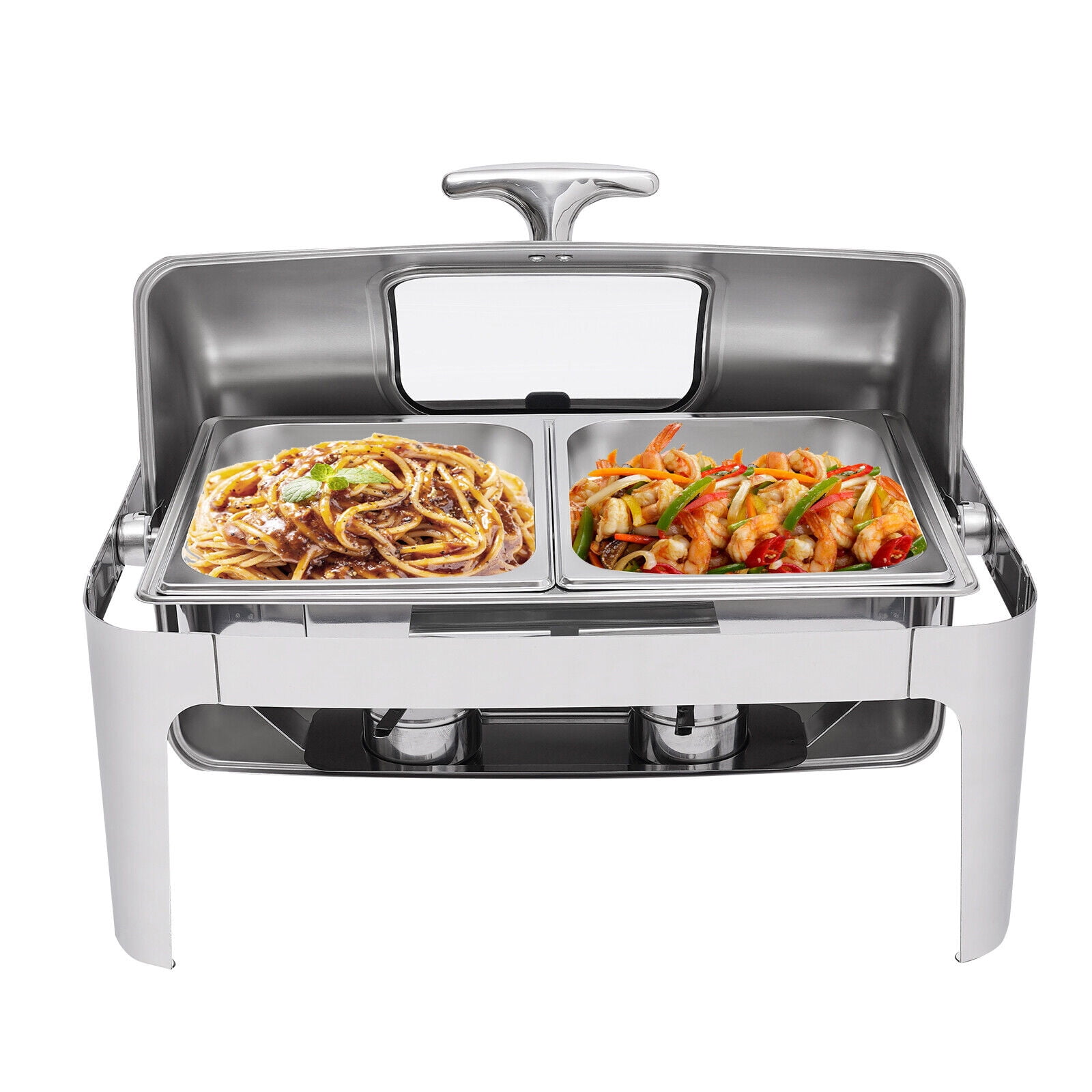9L/9.5qt Stainless Steel Roll Top Chafing Dish Buffet Warmer Set 9.5QT ...