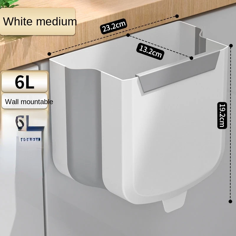 9L Folding Waste Bins Kitchen Garbage Bin Foldable Car Trash Can Wall ...