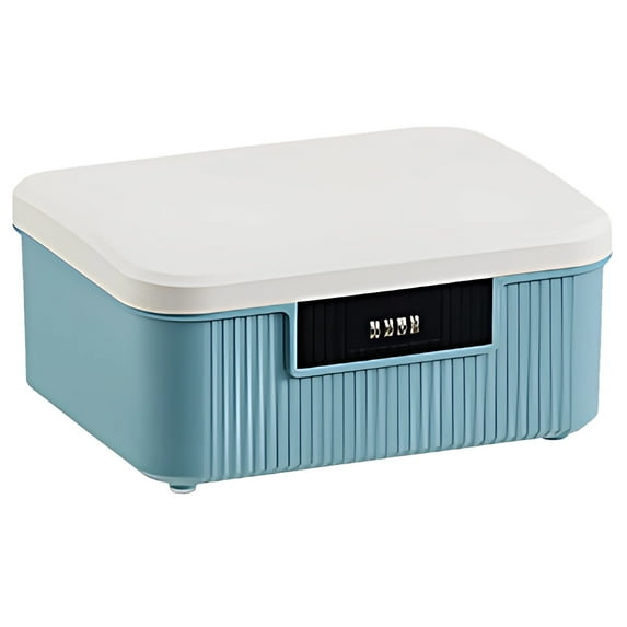 9L Lockable Storage Box with Code, Double-Layer Combination Lock Box ...