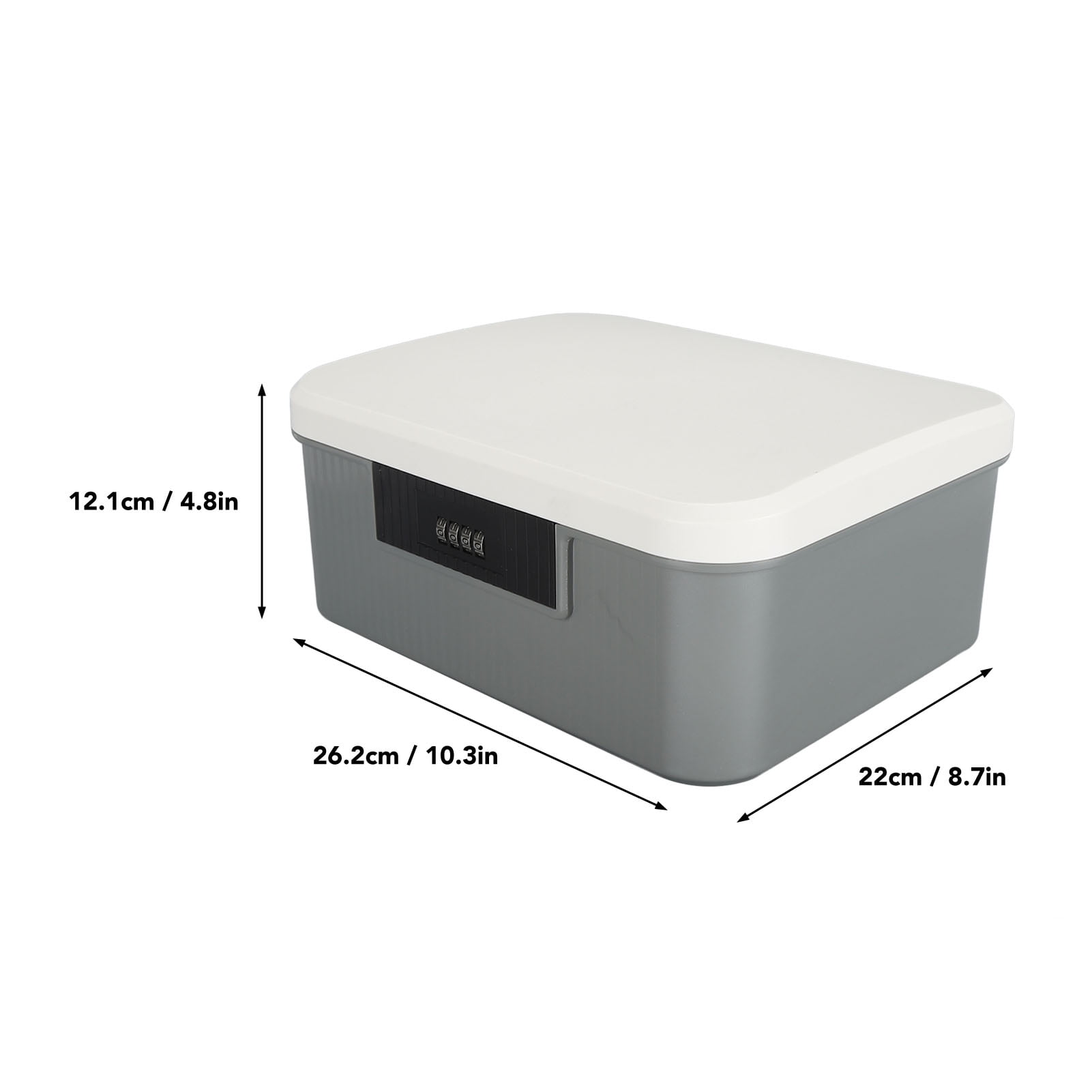 9L ABS Password-Lock Document Organizer Box with Divider - 10.3 x 8.7 4 ...