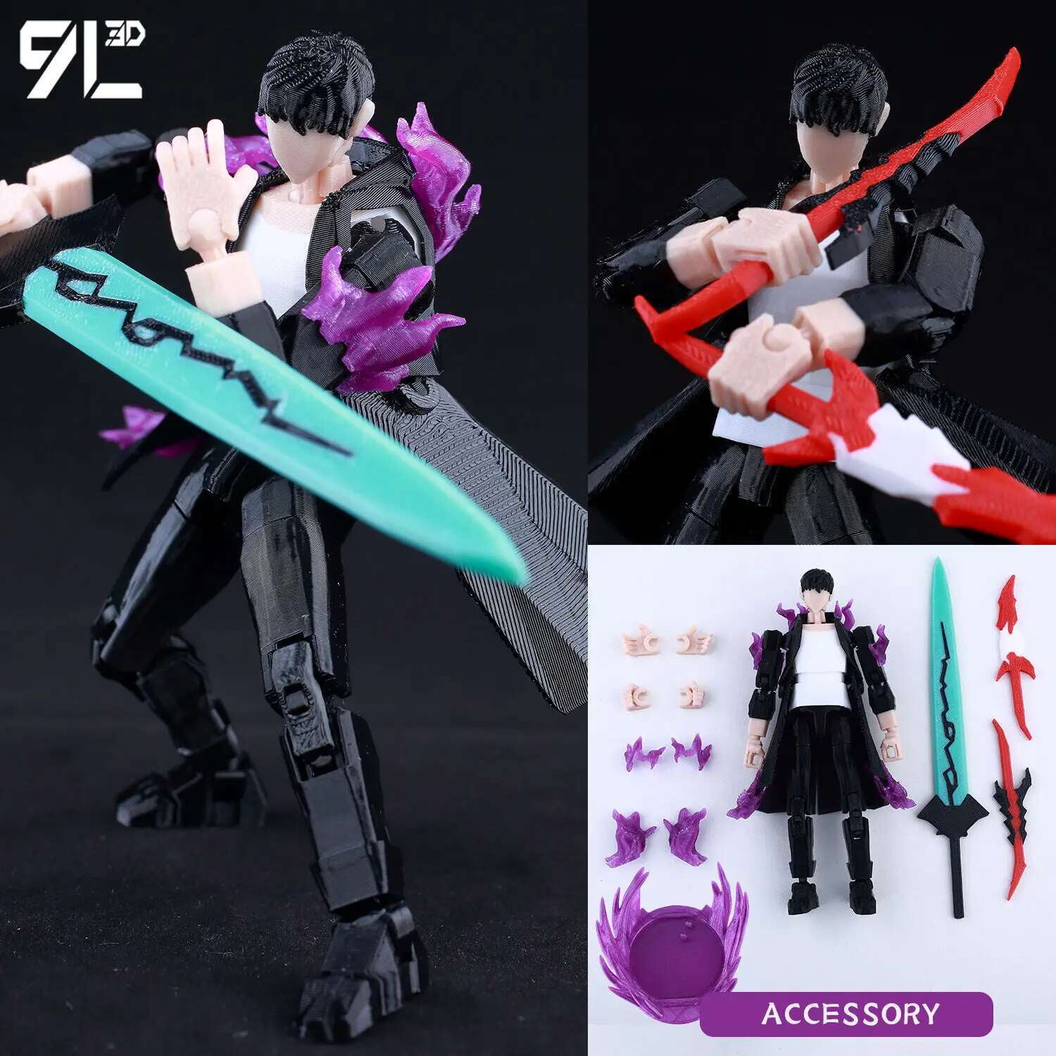 9L3D Mahoraga & Gojo Satoru 3D Printed Figures Set Jujutsu Kaisen Anime ...