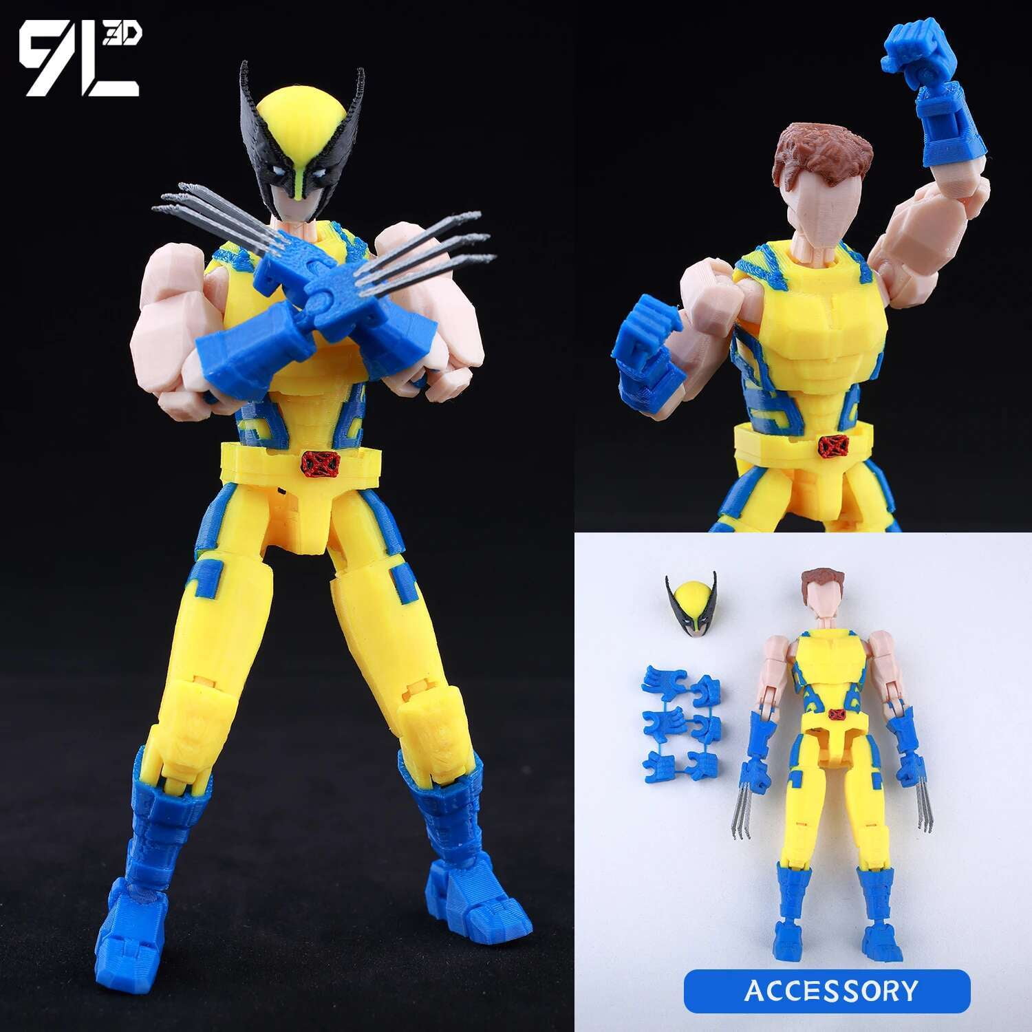 9L3D Printed Anime Characters Lucky Dummy 13 Action Figures Deadpool ...
