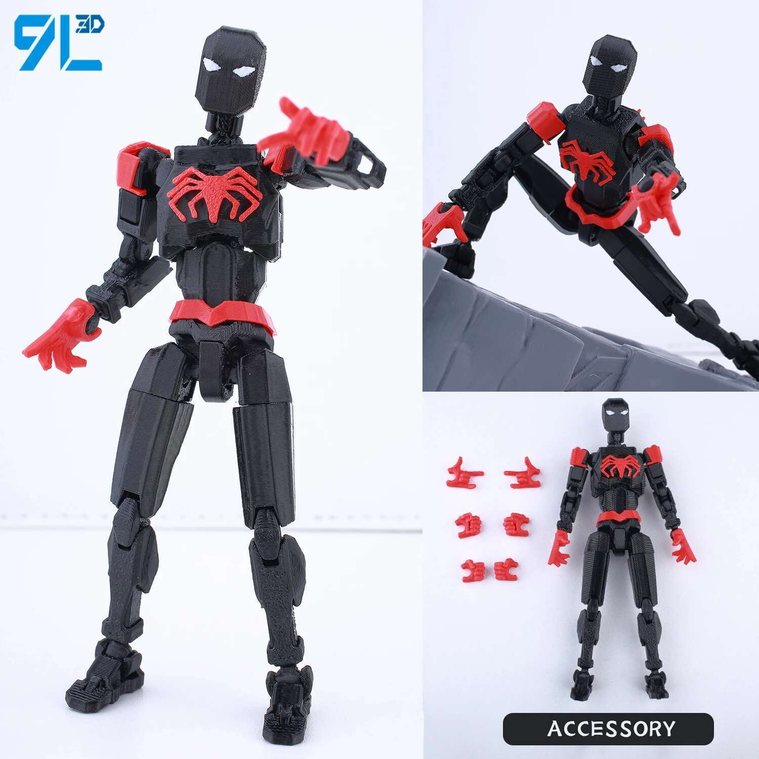 9L3D Printed Anime Characters Lucky Dummy 13 Action Figures Deadpool ...