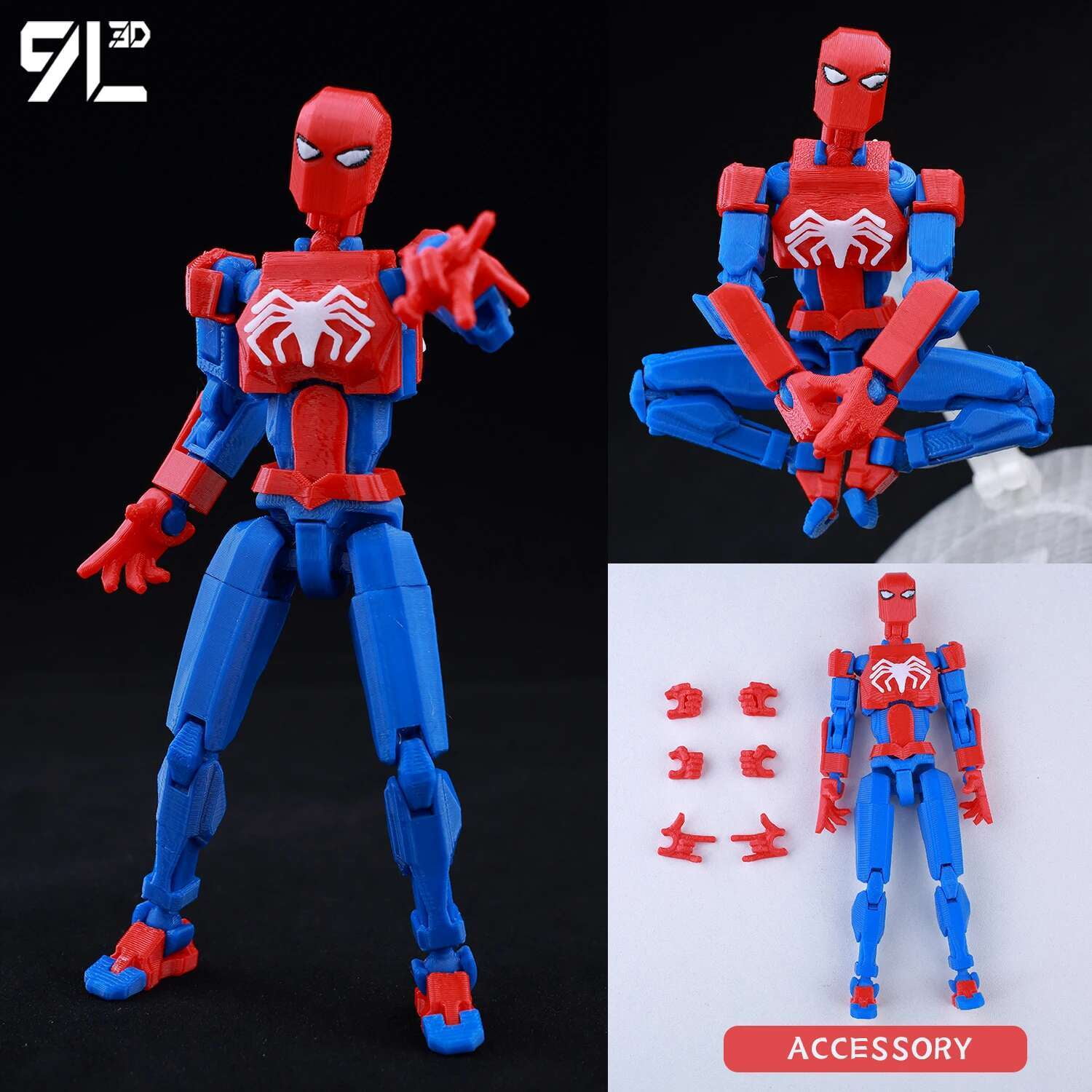 9L3D Printed Anime Characters Lucky Dummy 13 Action Figures Deadpool ...