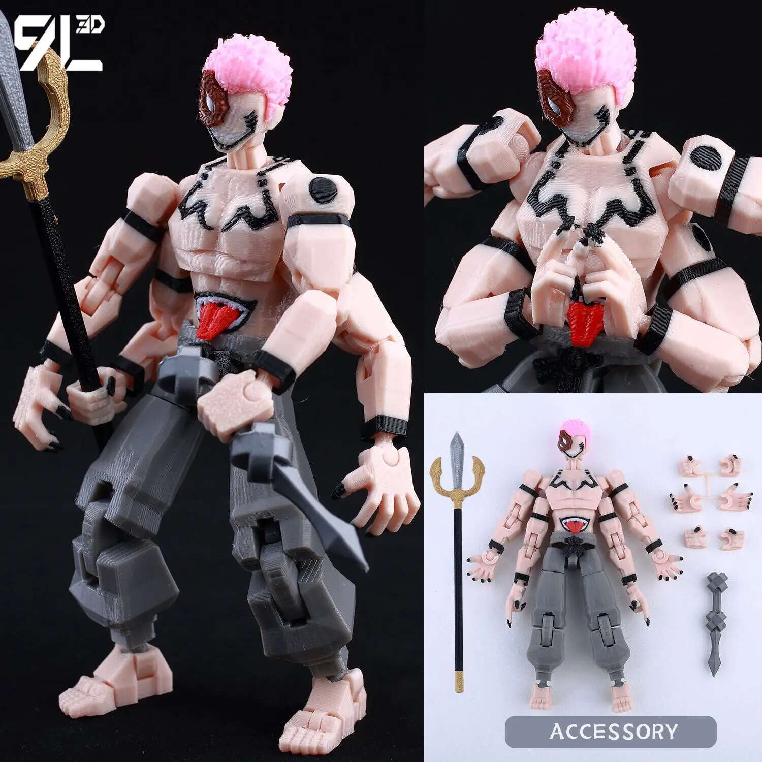 9L3D Printed Anime Jujutsu Kaisen Sukuna Yuji Yuta Satoru Gojo Lucky ...