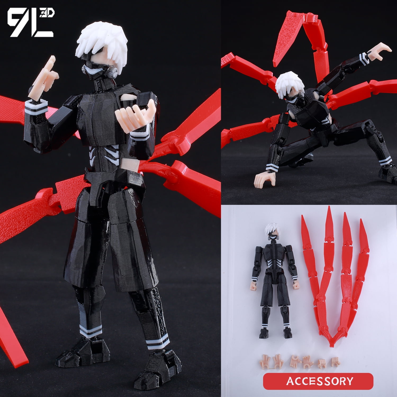 9L3D Printed Anime Naruto Jujutsu Kaisen One Piece Characters Lucky13 ...