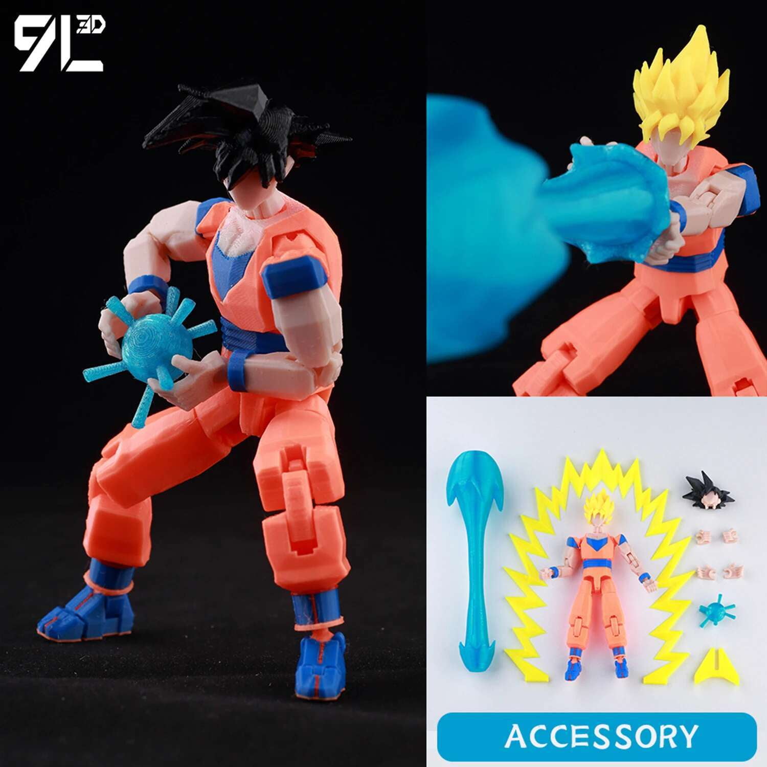 9L3D Printed Dragon Ball Son Goku Anime Lucky Dummy 13 Action Figures ...