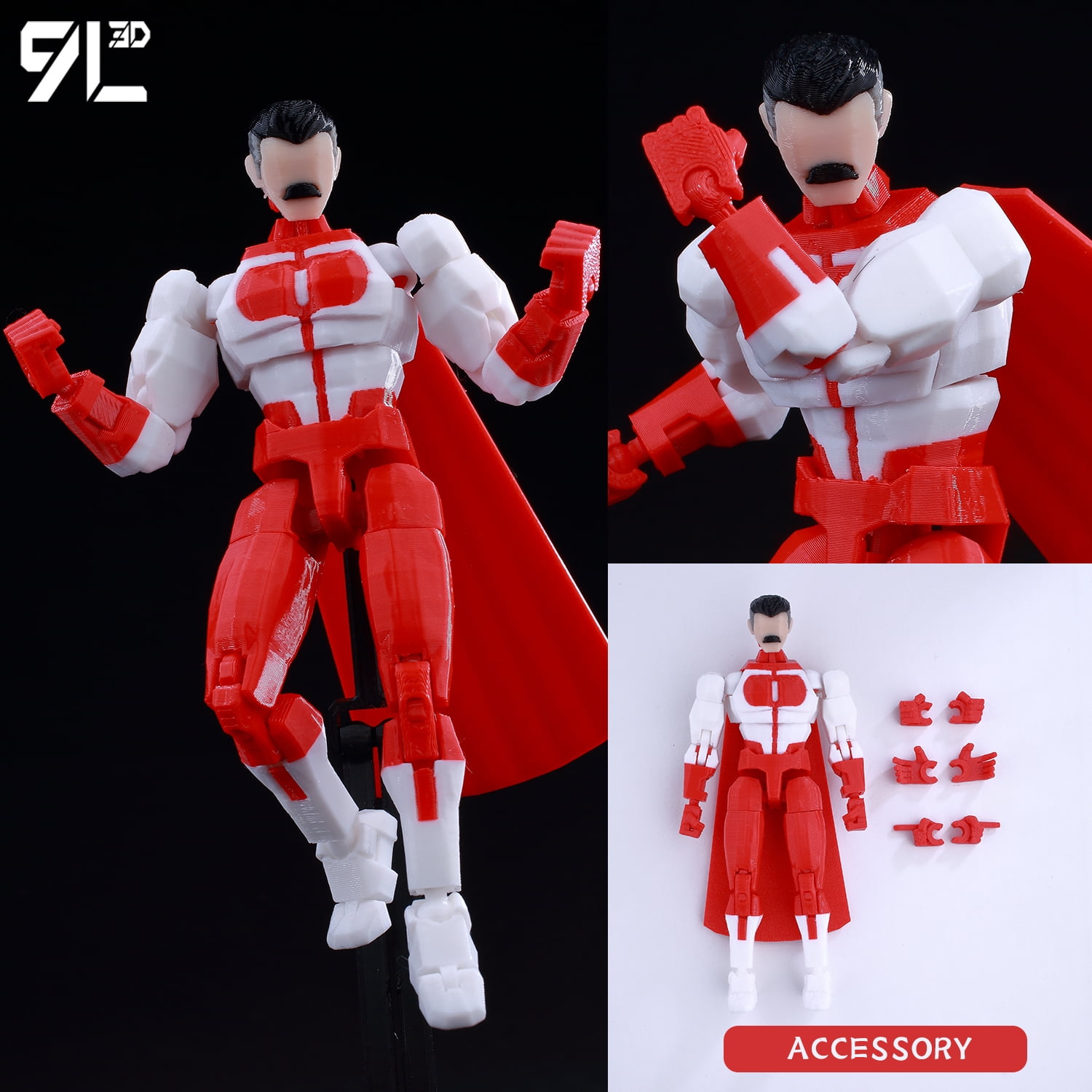 9L3D Printed Superheroes Invincible 2.0 Anime Multi-Jointed Shapeshift ...