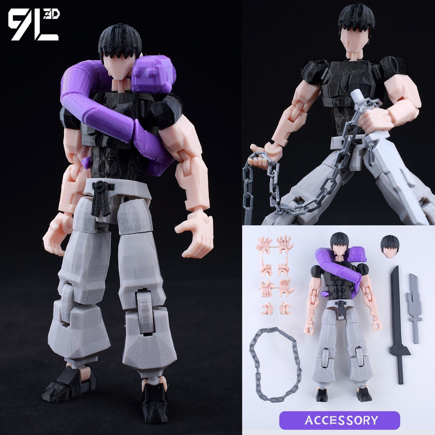 9L3D printing multi joint movable doll Lucky13 can pose multi joint ...