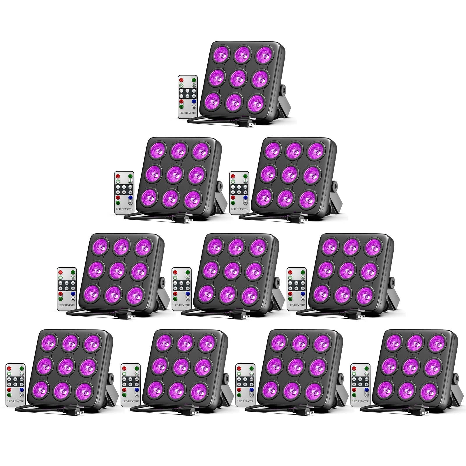 9LED Par Light RGBW 4 in 1 Stage Light, Auto/Fade/Flash/Sound Activated ...
