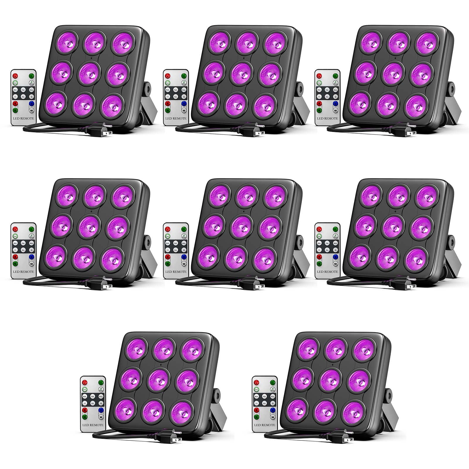 9LED Par Light RGBW 4 in 1 Stage Light, Auto/Fade/Flash/Sound Activated ...