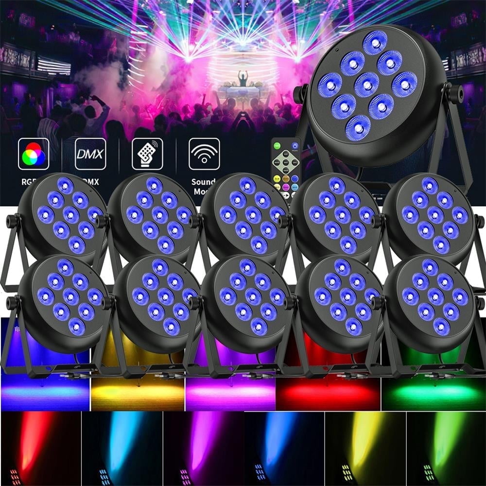 Par Lights 2 Pack 36 LED Par Light Corded RGB DJ Party Stage Lights