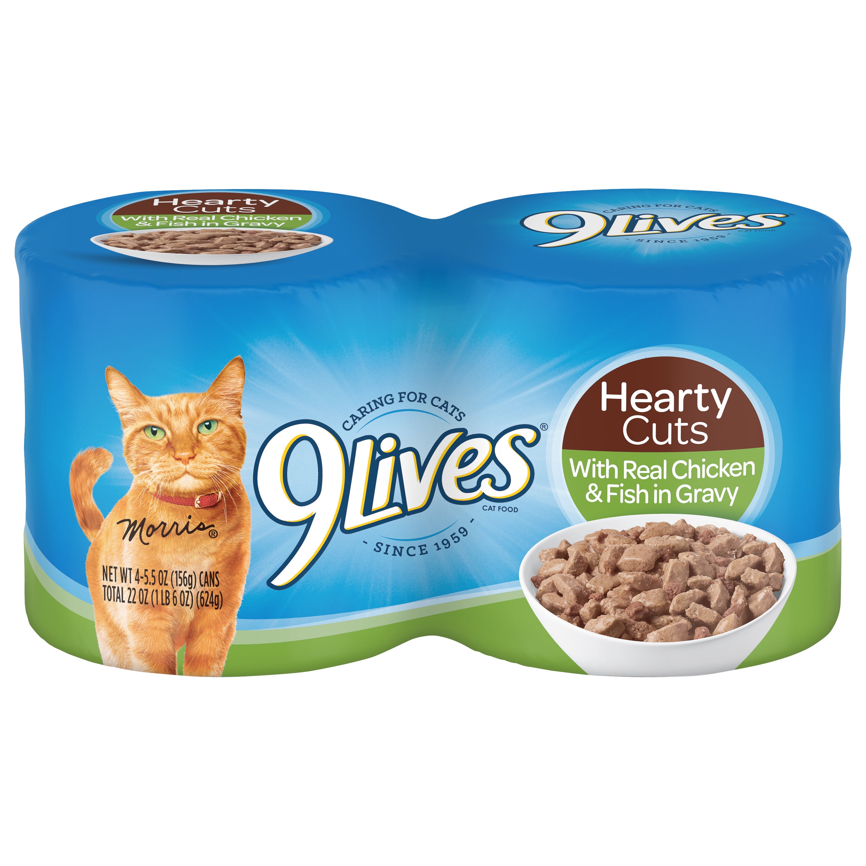 9Lives Hearty Cuts with Real Chicken & Fish in Gravy Wet Cat Food, 5.5 ...