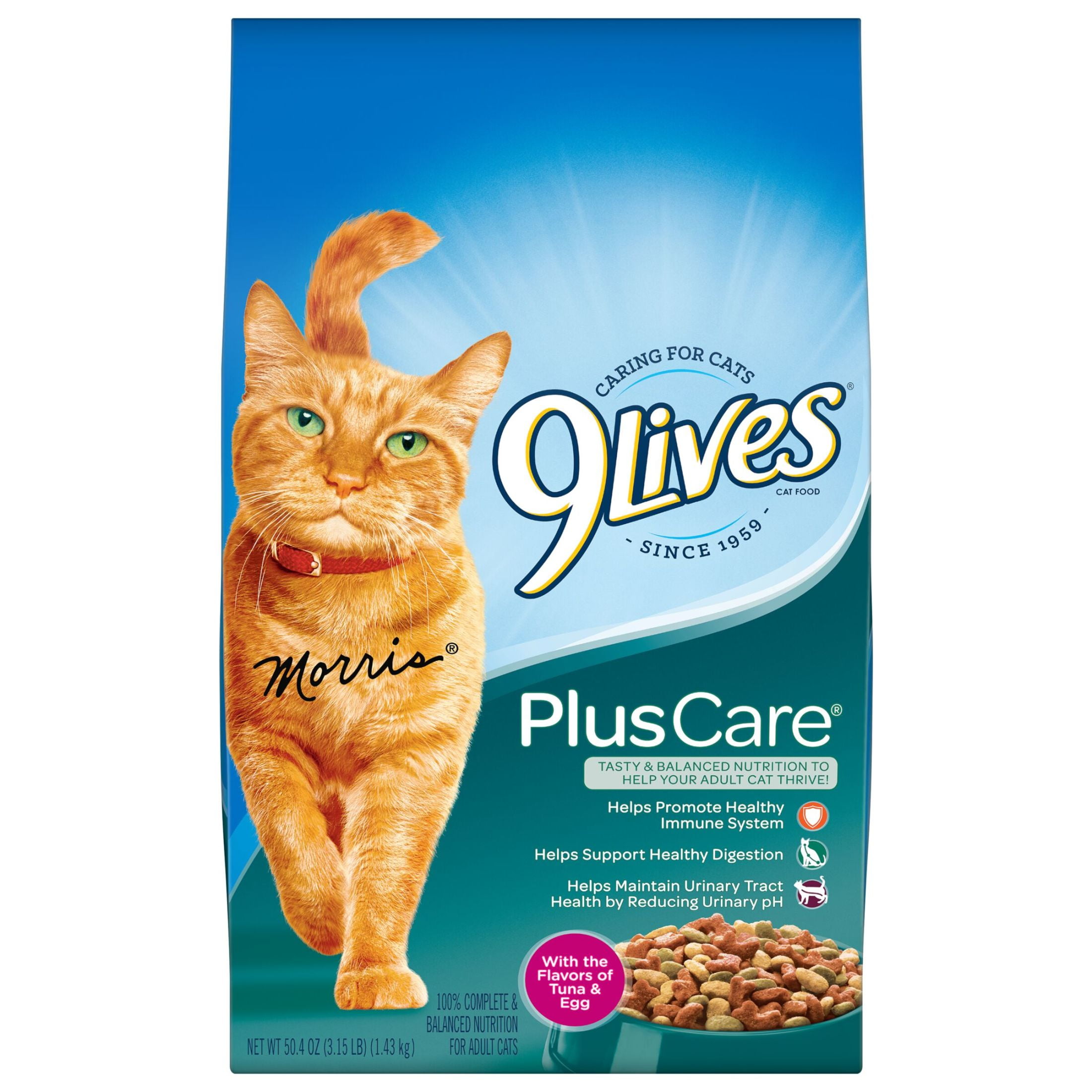 9Lives Plus Care Dry Cat Food 3.15 lb, Supports Urinary and Immune ...