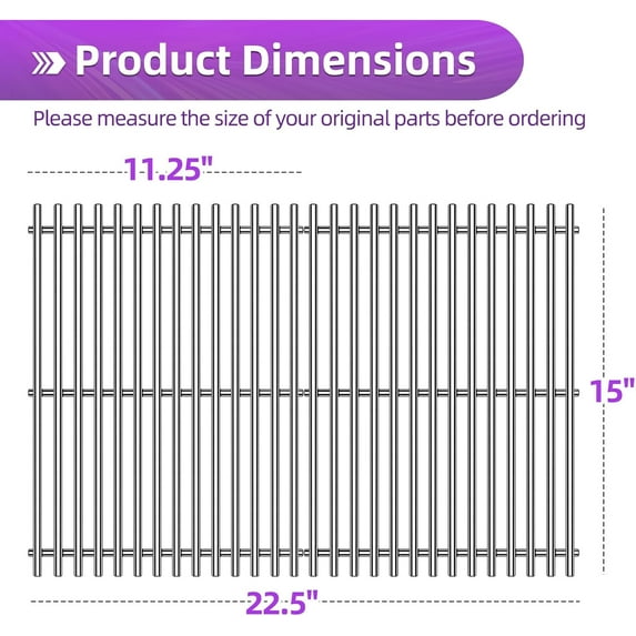 9MM 15" Stainless Steel Grill Grates for Spirit 200 Series Gas Grills ...