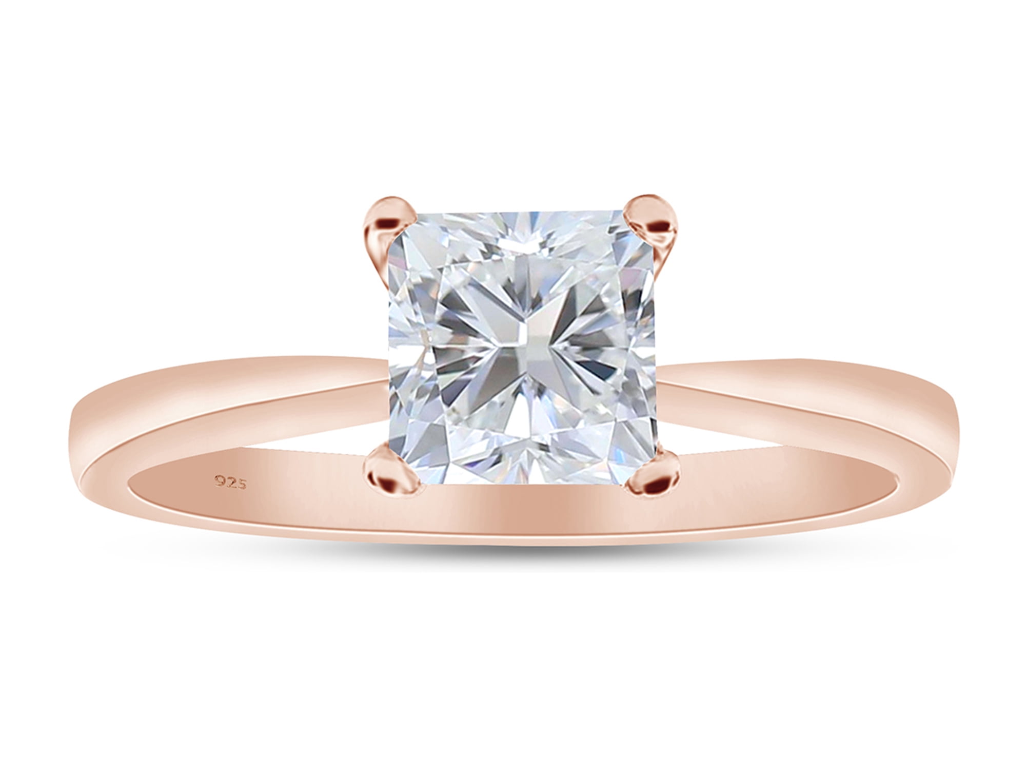 AFFY 3.50 Carat 9MM Princess Moissanite Diamond Solitaire Ring for ...