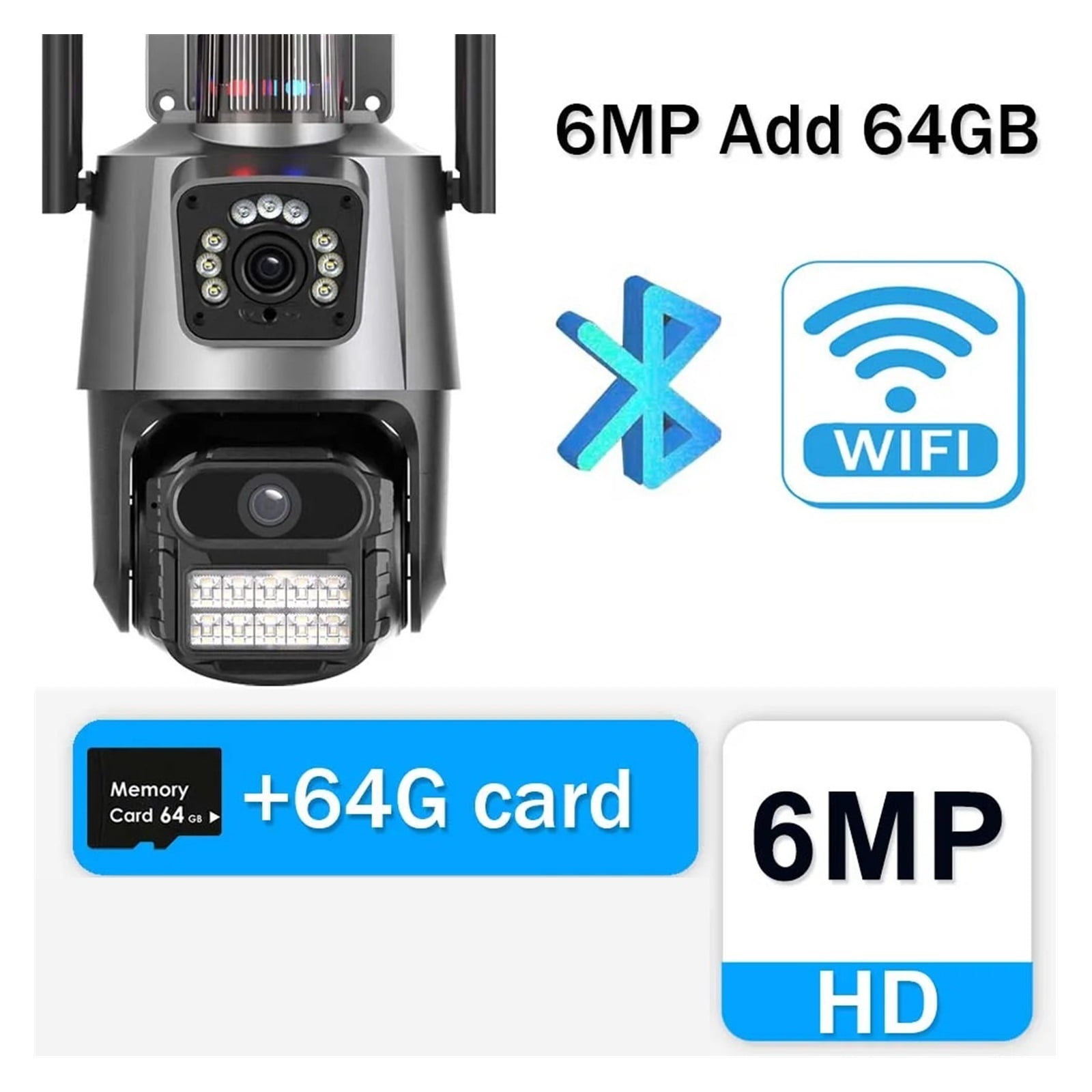 9MP HD IP Camera Three Lens Security Protection Surveillance Cameras 8X ...