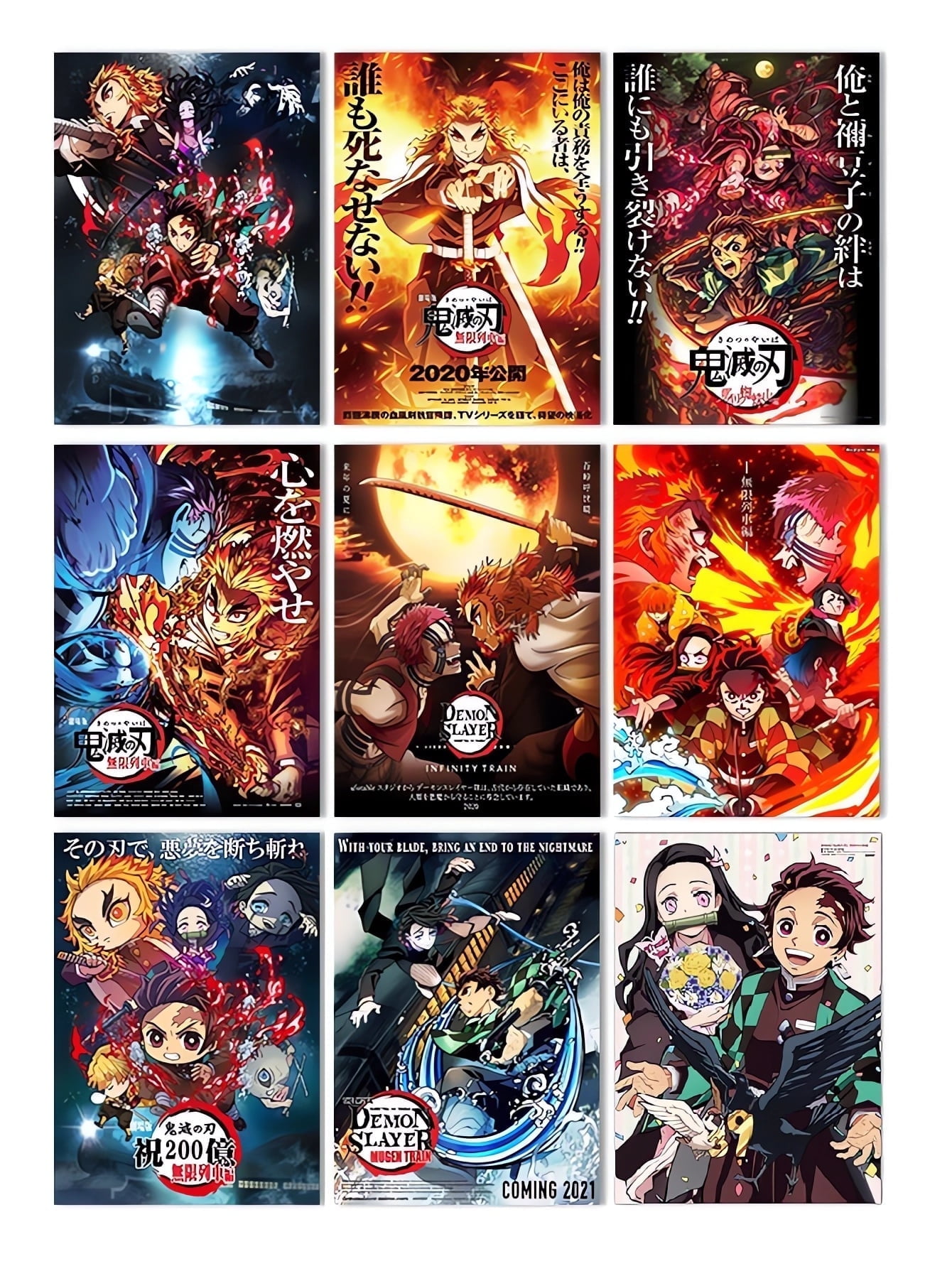 9PC Demon Slayer Art Posters,Cartoon Children's Decorative Paintings ...
