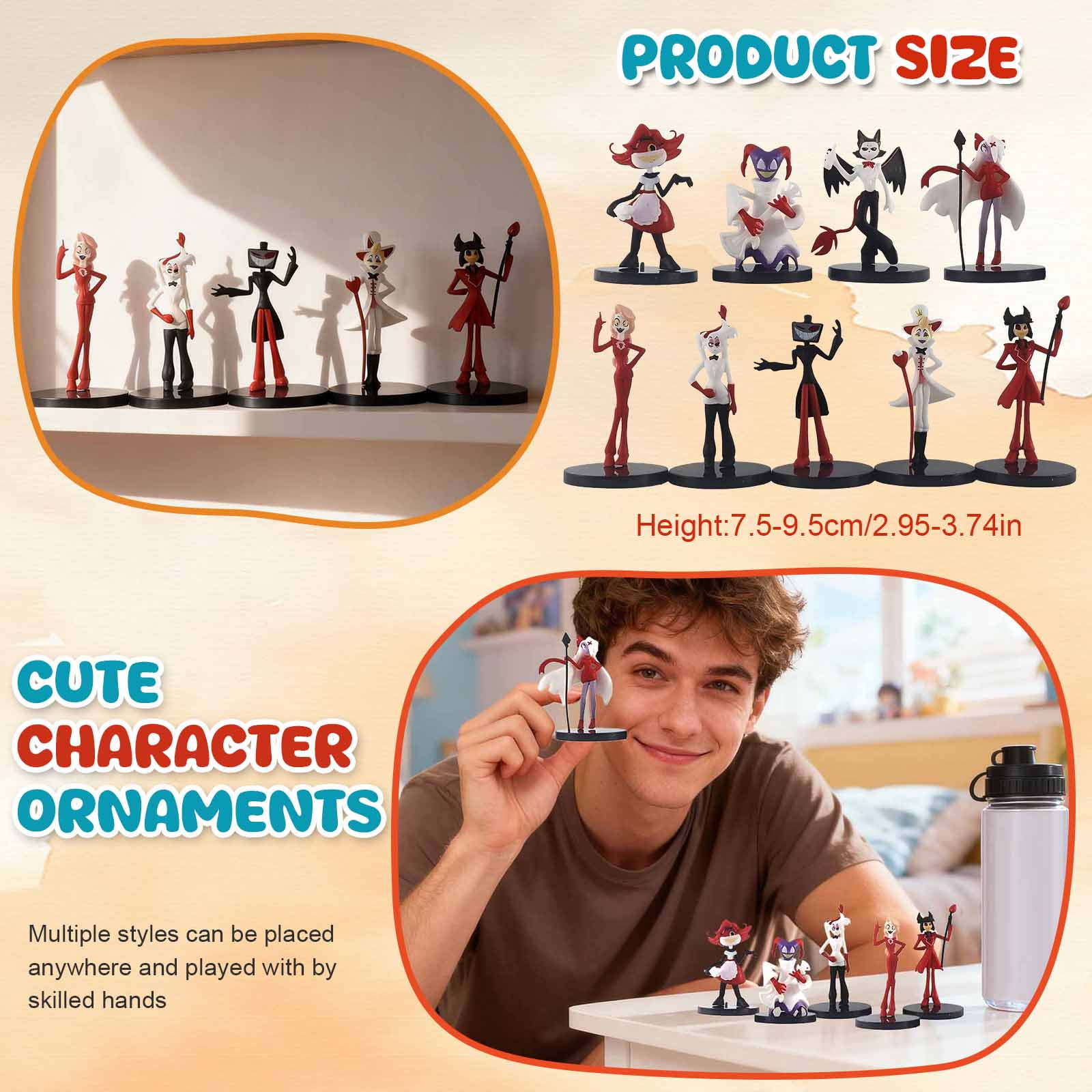 9PC Hazbin Hotel Mini Figure Hazbin Hotel Action Figures 3.74" Model ...