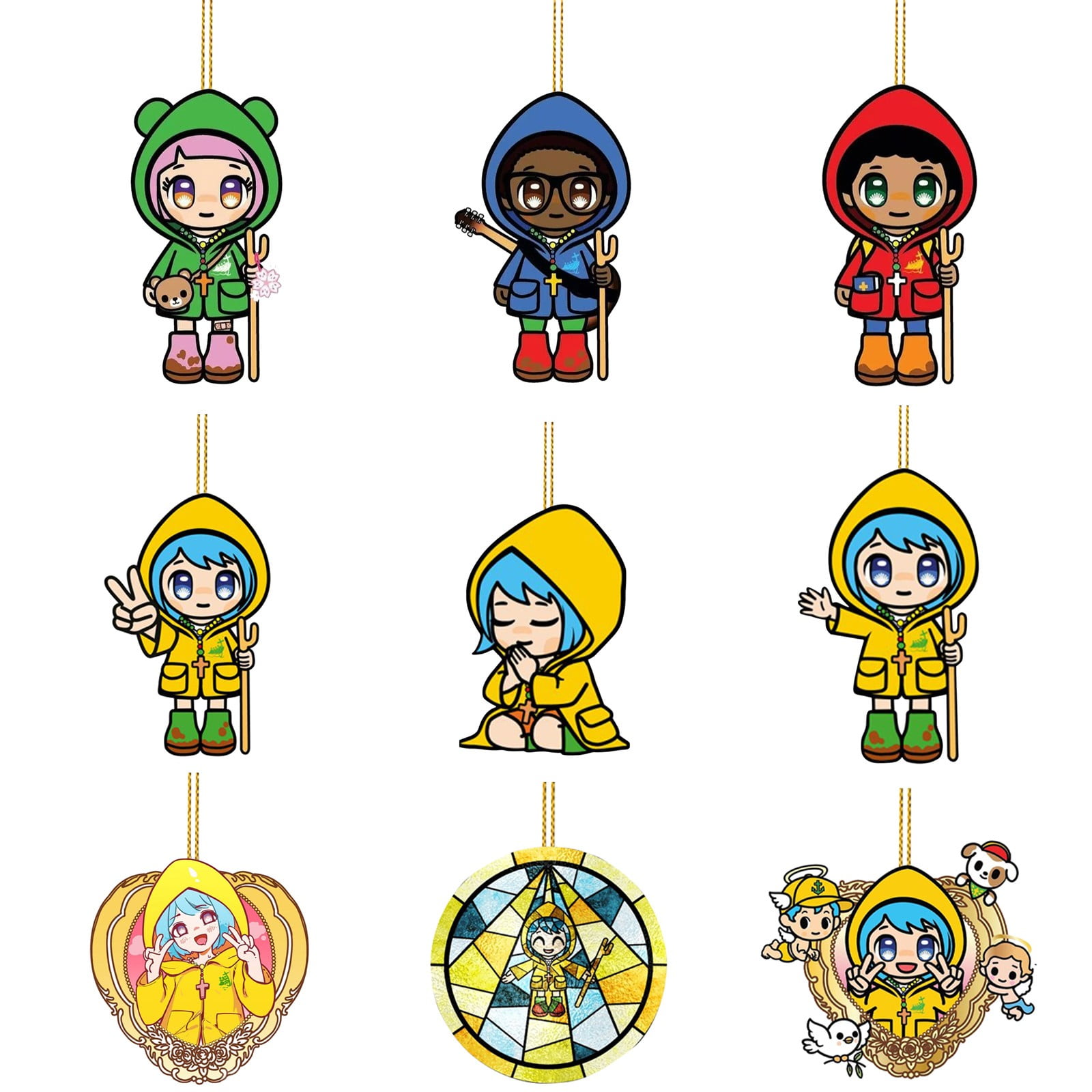 9PC Va-tican Jubilee Mascot Luce Christmas Tree Decorations - Exquisite ...