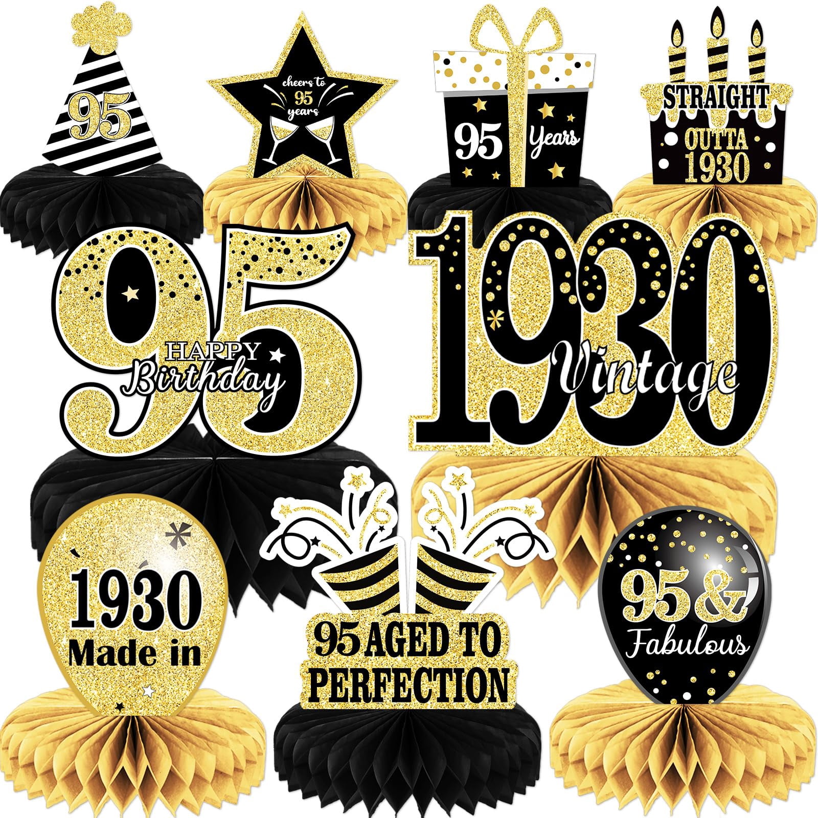 9PCS 95th Birthday decorations 95th birthday BSL1 Centerpieces for ...