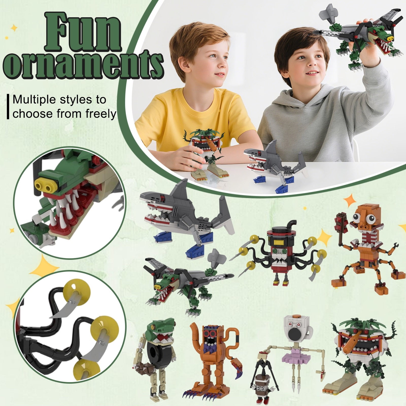 9PCS AI Italian Brainrot Building Blocks Minifigure Set 9.45Inch AI ...