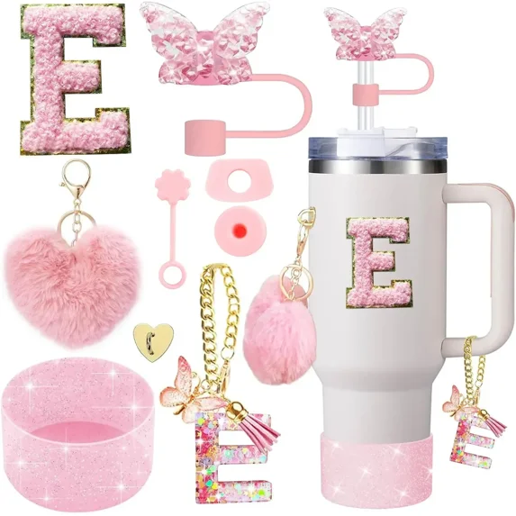 9PCS Accessory Set for Cup 30oz 40oz Butterfly Straw Cover Cap Silicone ...