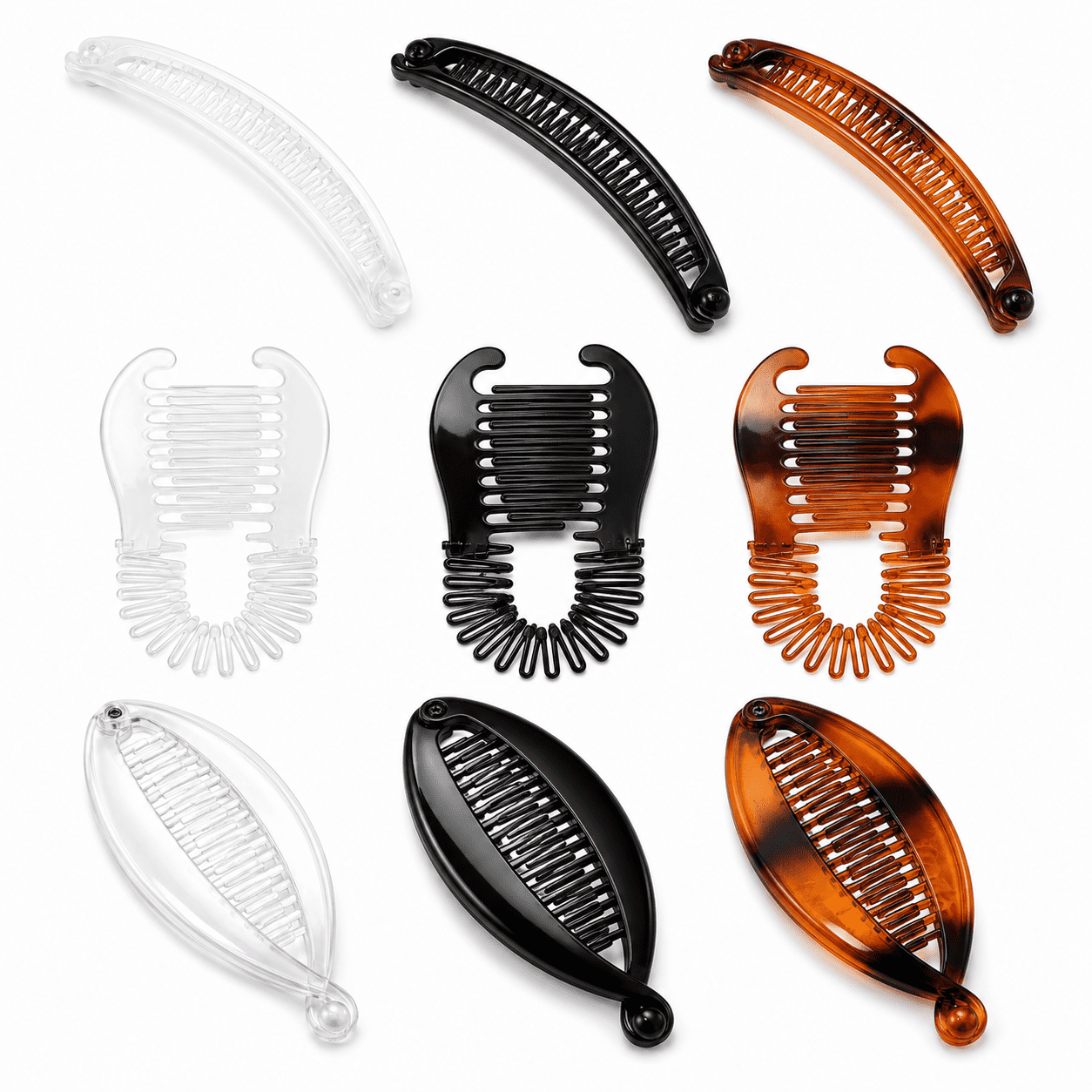 9PCS Banana Hair Clips Classic Hair Comb Banana Clips Ponytail Hair ...