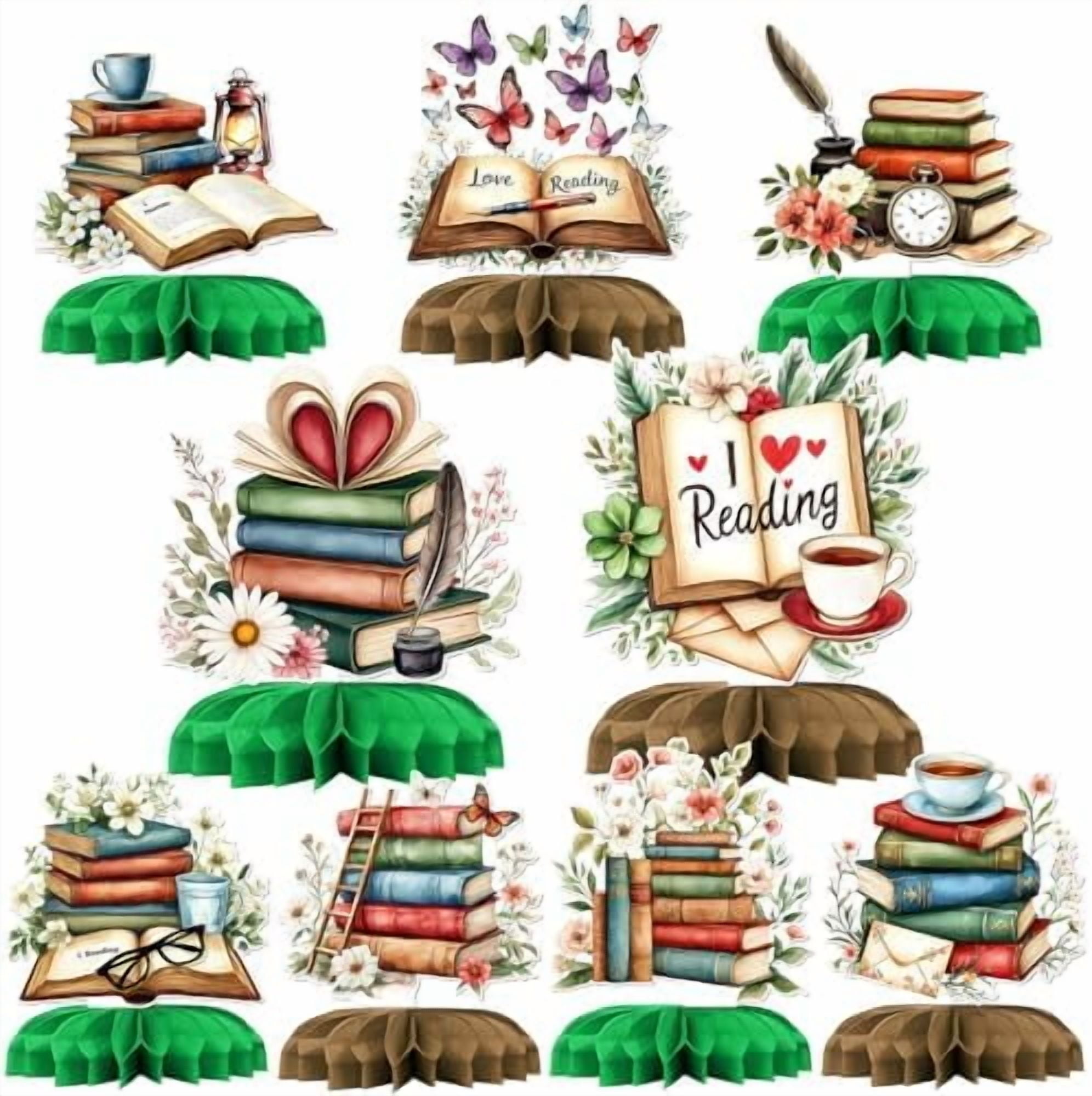 9PCS Book Themed Party Decorations Book Birthday Party Decorations ...