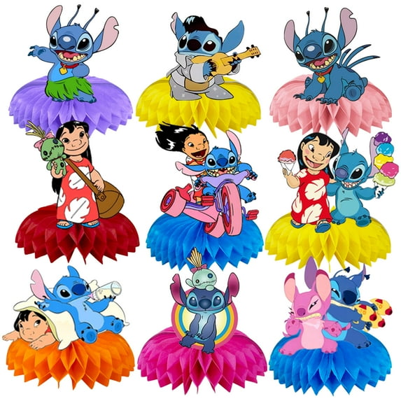 9PCS Cartoon Honeycomb Centerpieces for Party - 3D Table Centerpieces ...