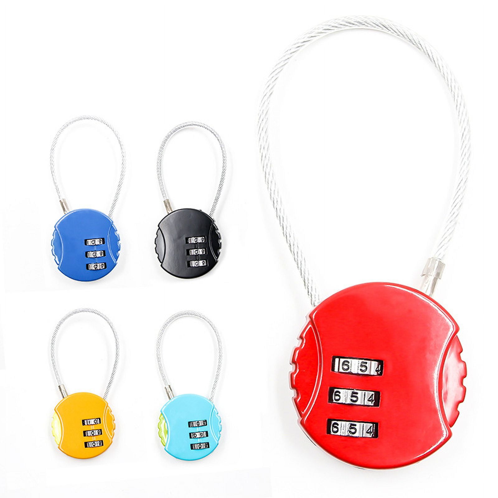 9PCS Combination Lock, 3 Digit Combination Padlock Code Lock with Wire ...