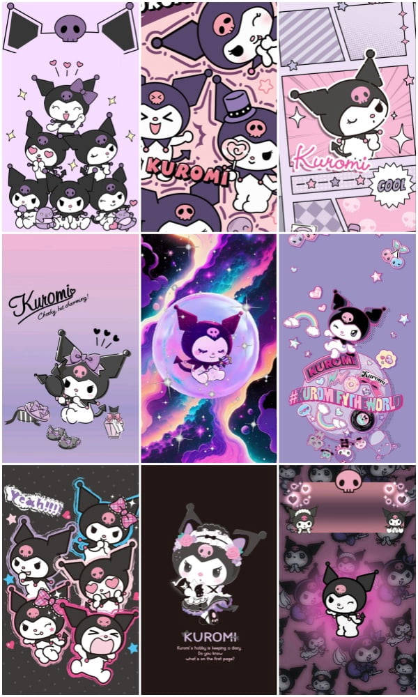9PCS Cute Posters with Kuromi Theme for Bedroom Wall Decoration (8X10 ...