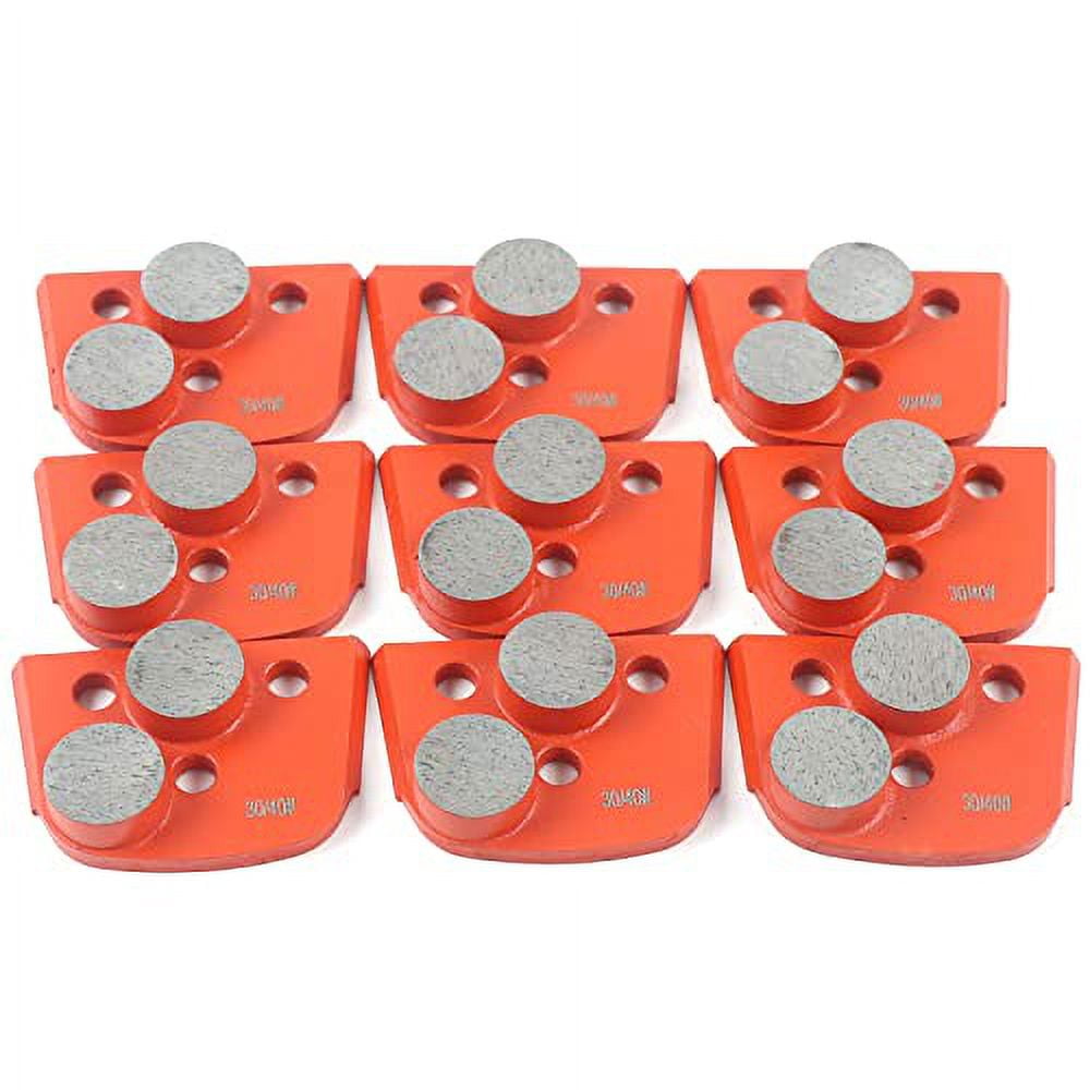 9PCS Diamond Floor Concrete Grinding Pad, 30/40# 2 Cylindrical Teeth ...