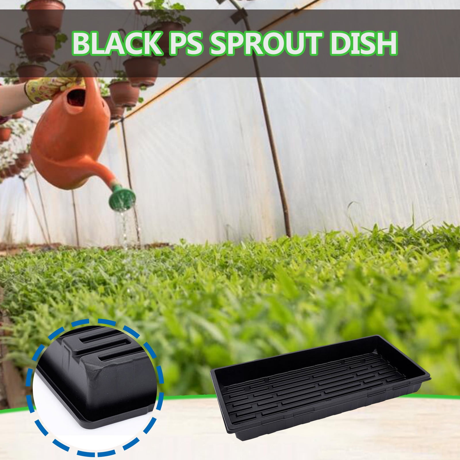 9PCS Garden Starter Trays Without Holes - Thick Growing Trays for ...