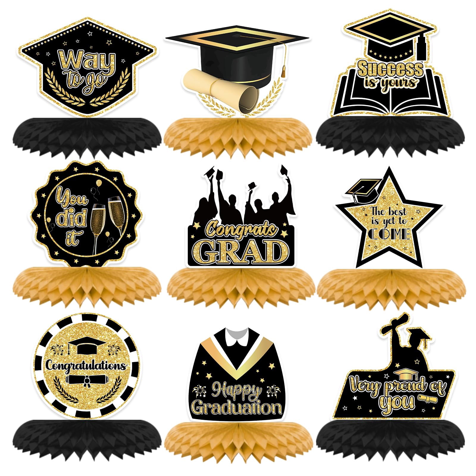 9PCS Graduation Party Decorations Class of 2024 Congrats Grad Table ...