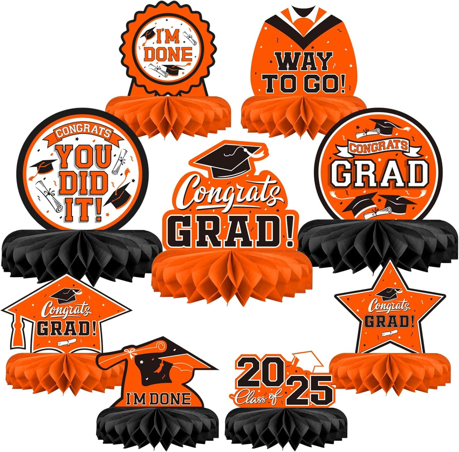 9PCS Graduation Party Decorations Congrats Grad Table Centerpiece ...
