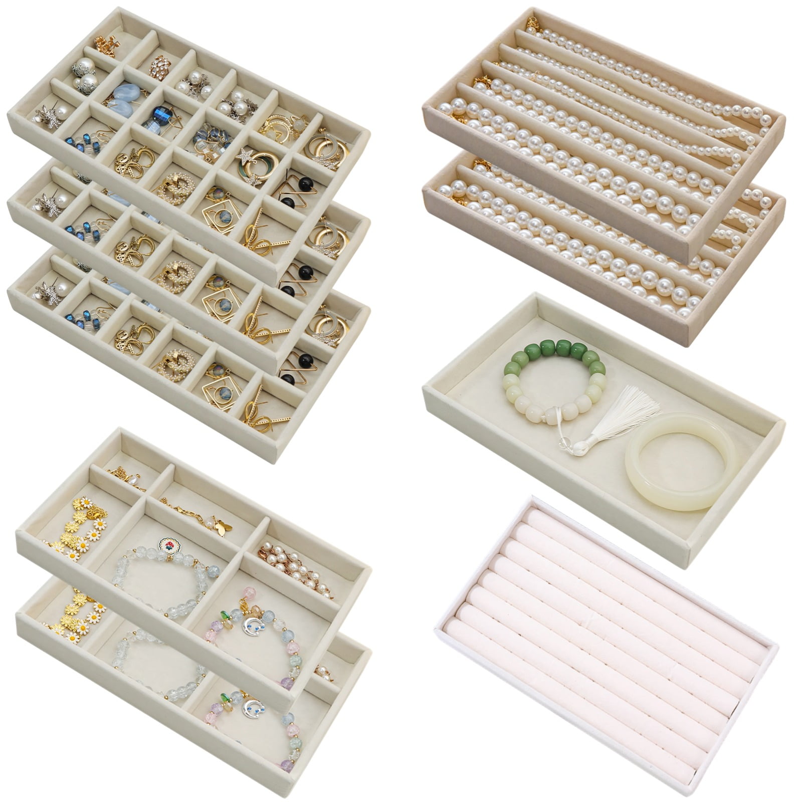 9PCS Jewelry Organizers and Storage, Drawer Style Jewelry Tray ...